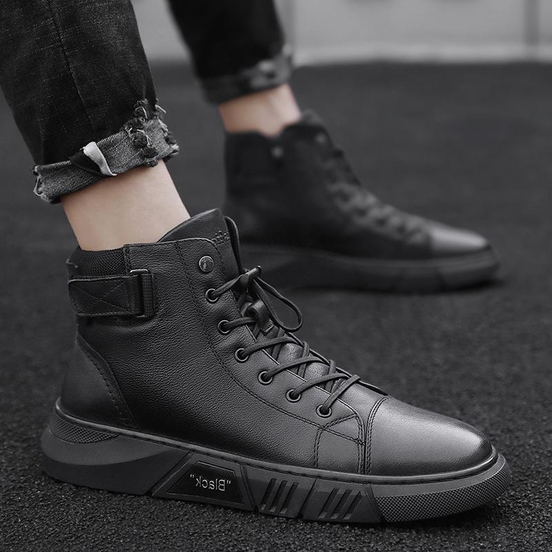 Italian High-top Lace Up Martin Leather Boots – Hambort.com