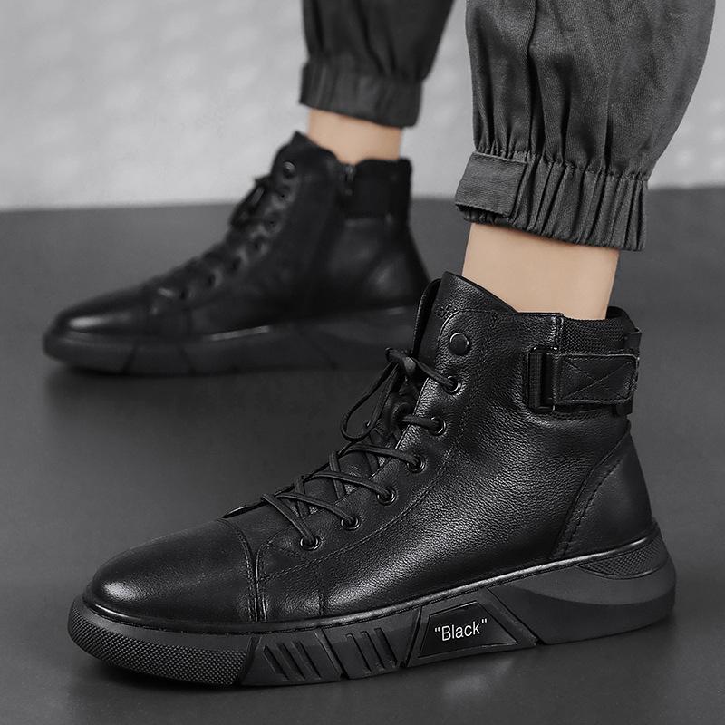 Italian High-top Lace Up Martin Leather Boots – Hambort.com